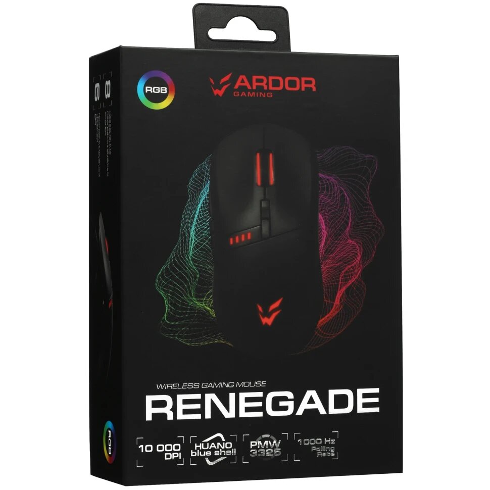 Мышь беспроводная/проводная ARDOR GAMING Renegade Wireless [ARDW-RG3325-BK] черный