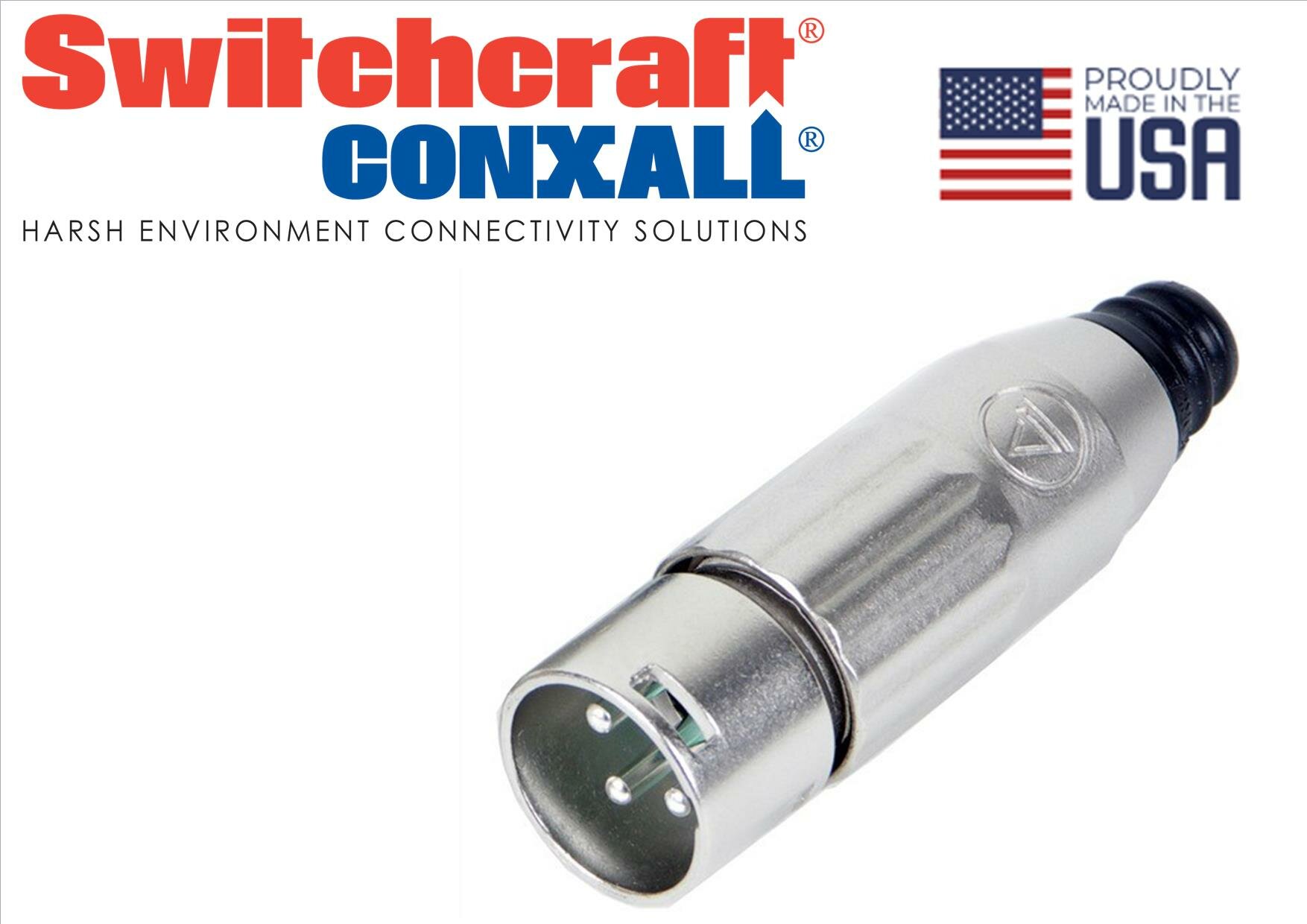 Кабельный разъем Switchcraft AAA3MZ XLR-папа, 3 контакта, никелированное покрытие, серебристый