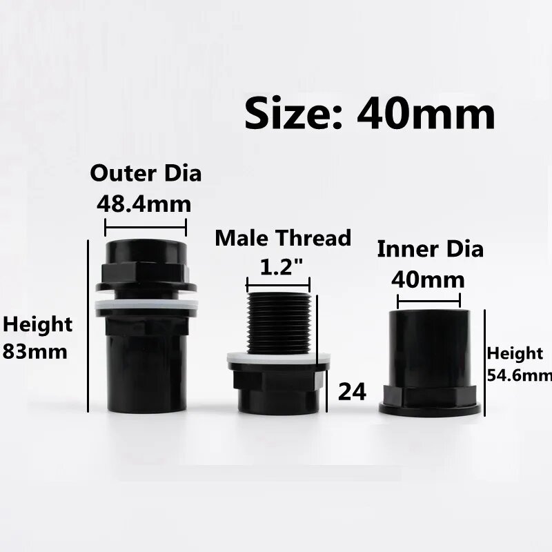 Соединитель труб ПВХ, Inner Dia 40mm