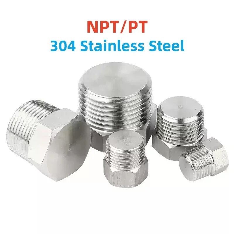 Шестигранная заглушка из нержавеющей стали 304 NPT/PT 1/8–2 дюйма NPT 1 8-1pcs
