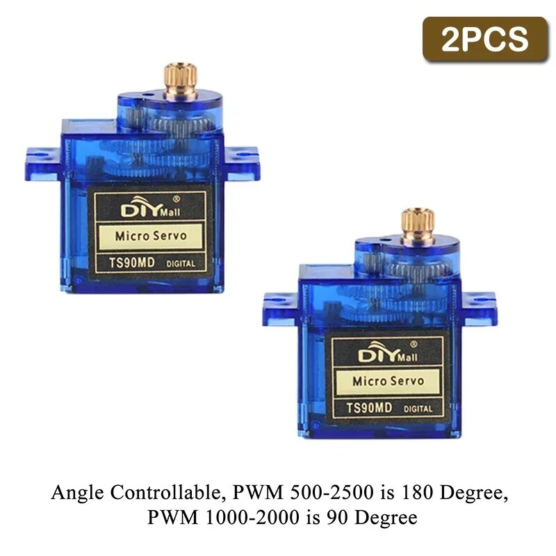 Stemedu 9g TS90MD металлический цифровой сервопривод Синий, 2pcs 180 Degree