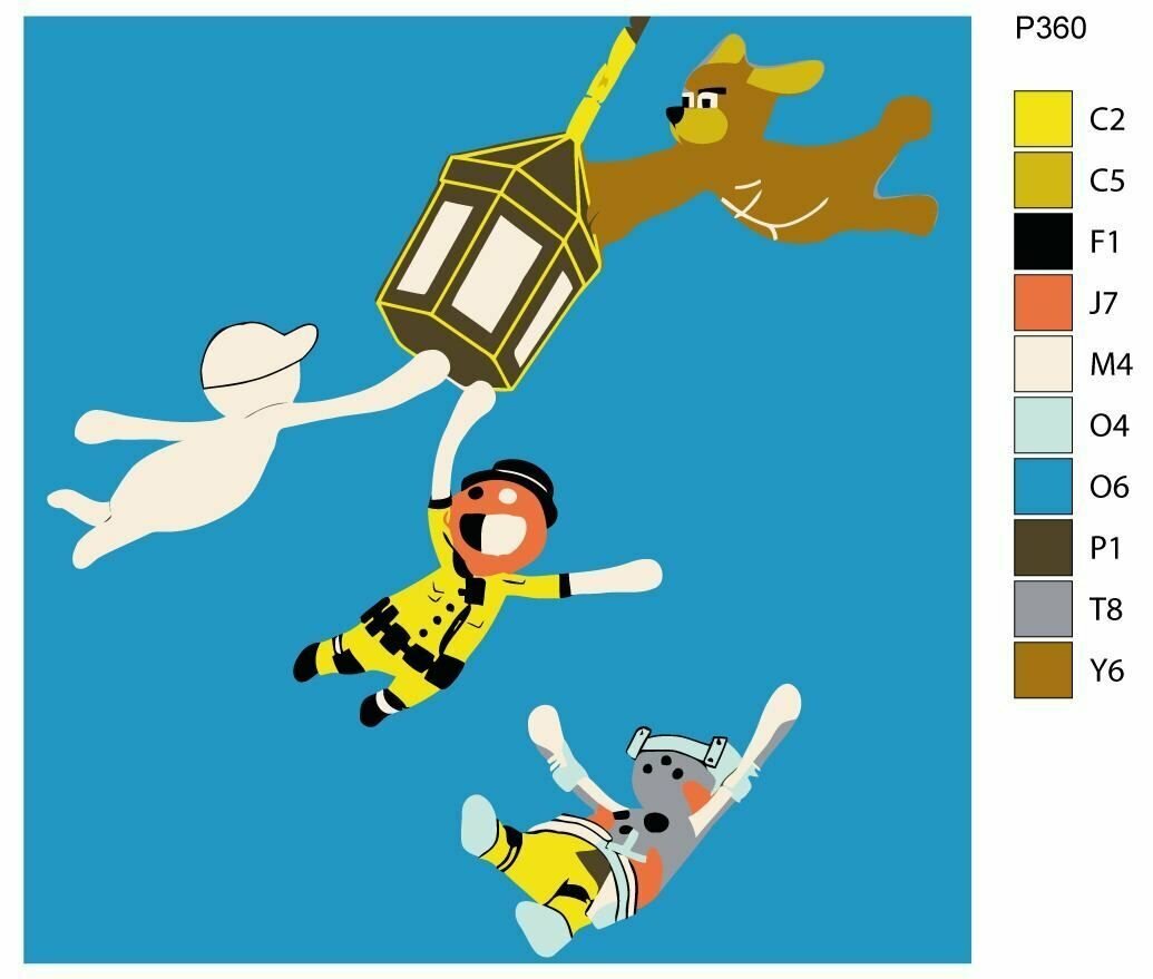 Детская картина по номерам P360 "Игра HUMAN: FALL FLAT. Человечек Боб" 30x30