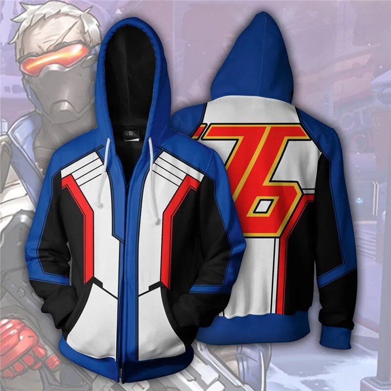 Толстовка Overwatch Soldier 76, XXL, цвет soldier 76