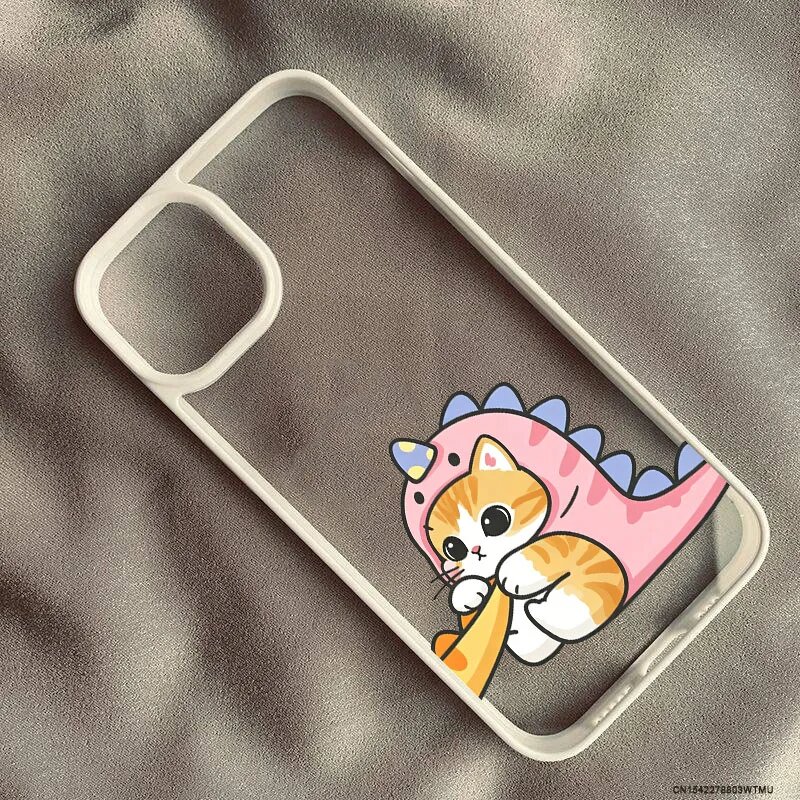 Милый чехол для телефона с динозаврами и кошками для пар, для iPhone 17 Pro, 16, айфон 14, style 4