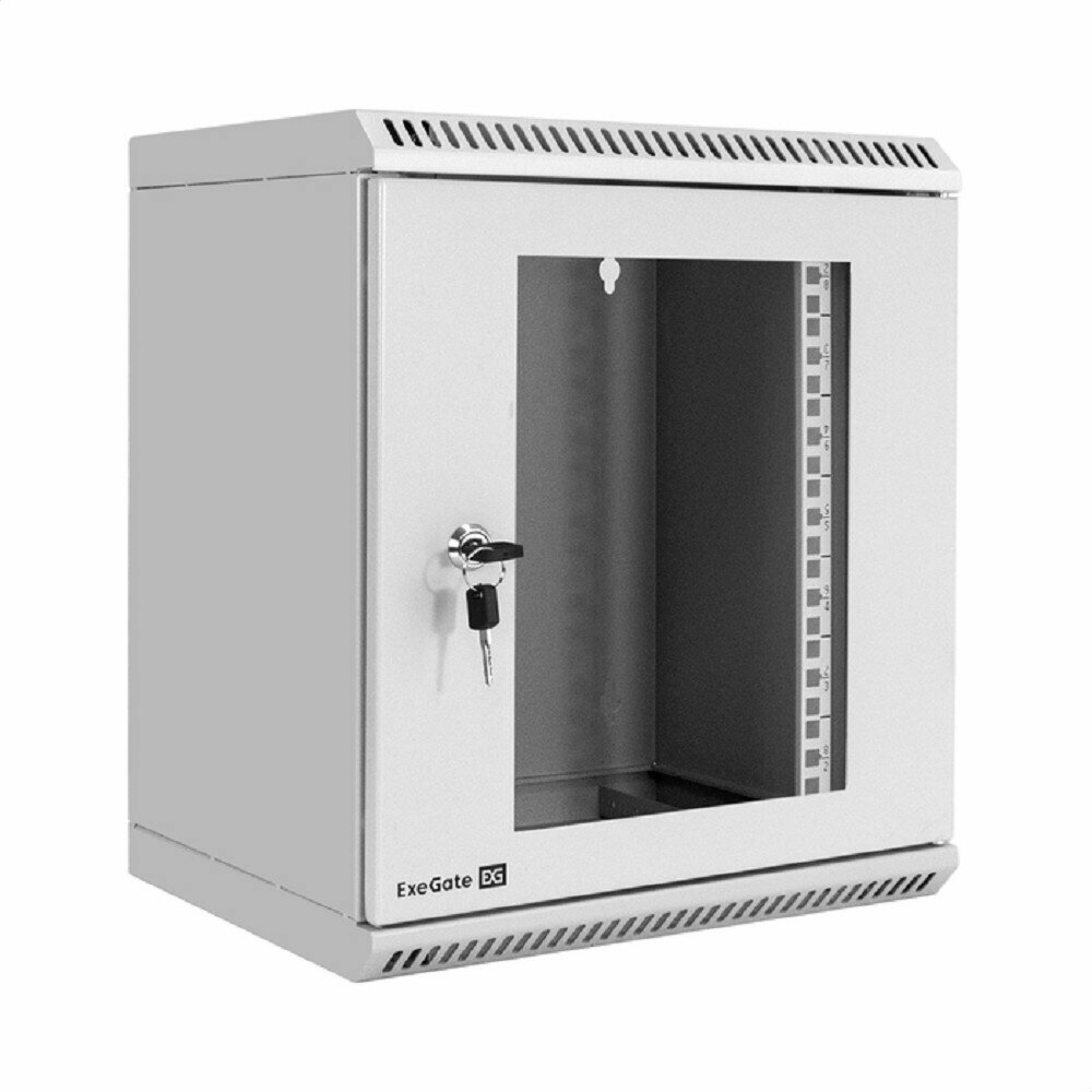 EXEGATE Монтажный шкаф EX298625RUS Шкаф телекоммуникационный 10" настенный 9U EC-WM-9U.280. G. GREY 10”, 9U, 350x280x420mm ШхГхВ , передняя дверь