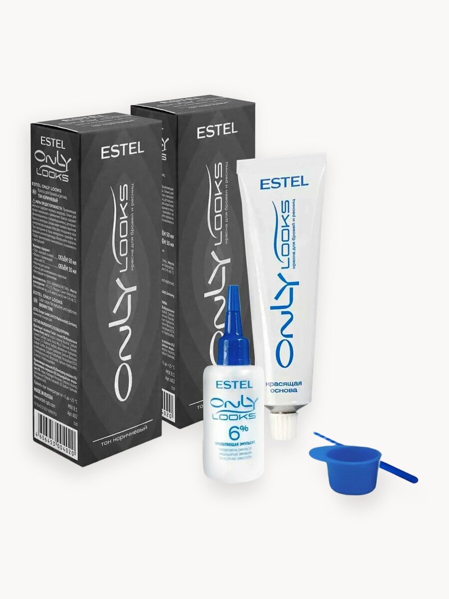 ESTEL ONLY LOOKS краска для окрашивания бровей и ресниц, графит, набор 2шт