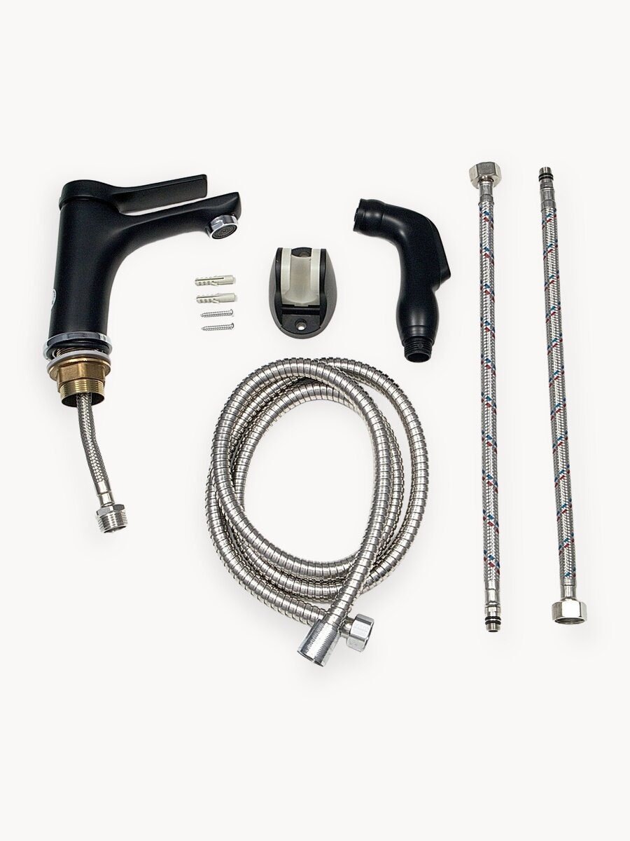 Смеситель для раковины с гигиеническим душем Potato P12292BL смеситель с гигиенической лейкой, черный