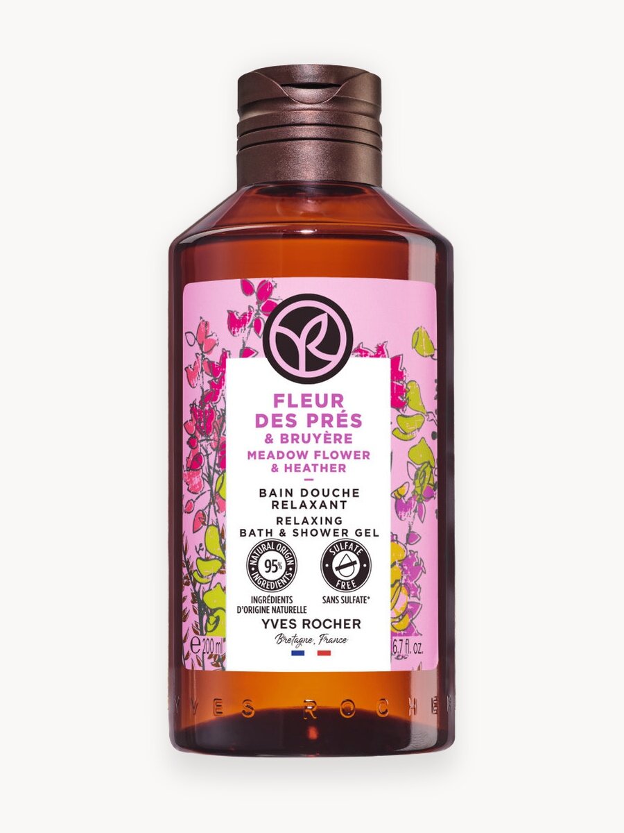 Гель для душа Yves Rocher «Ракитник и вереск», безсульфатный, унисекс, 200мл