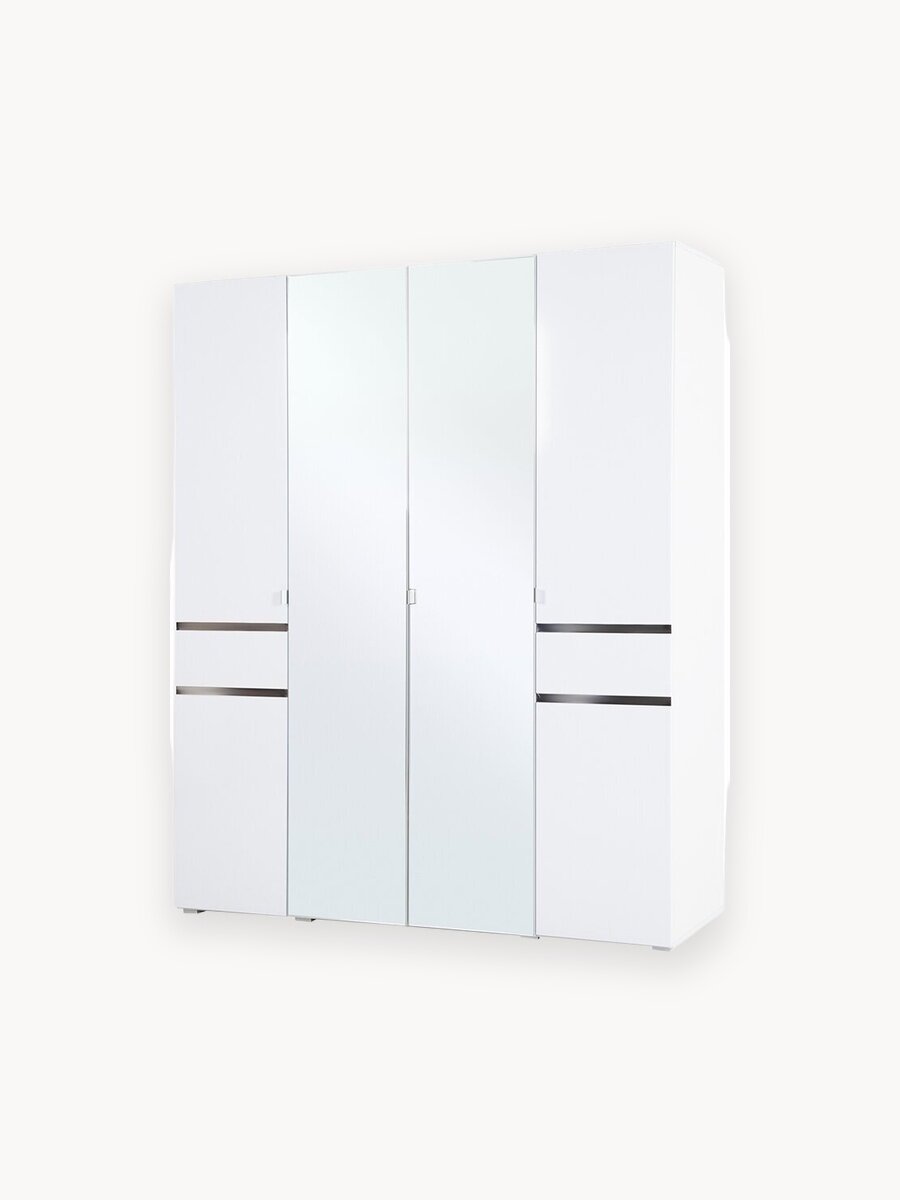 Шкаф для одежды 4-дверный Hoff Линда, напольный, 181,4х220х60,6 см, цвет белый снег