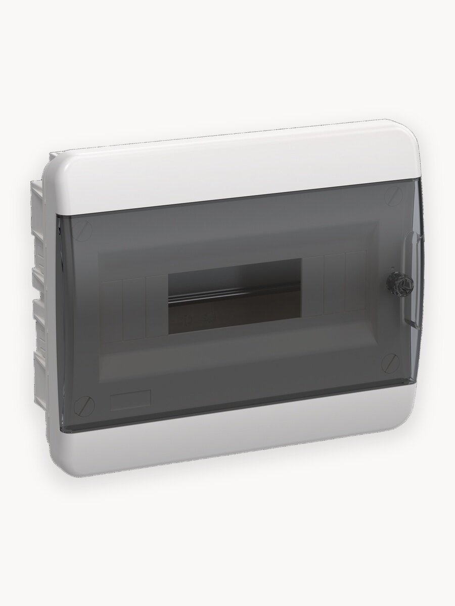 Щит распределительный IEK TEKFOR ЩРВ-П-12, пластиковый корпус, встраиваемый, IP41, 12 модулей, черный, прозрачная дверь