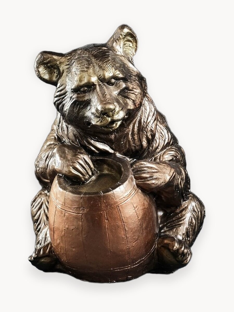 Копилка Хорошие сувениры "Медведь с бочонком", гипс, 27x24x28 см