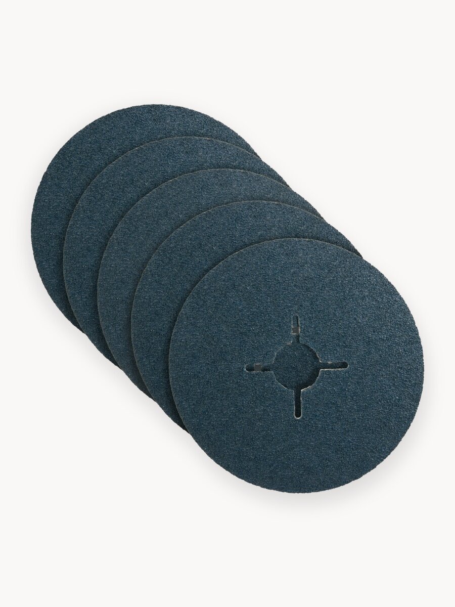 Фибровый шлифовальный круг Debever d125 P80, циркониевый корунд, 5 шт