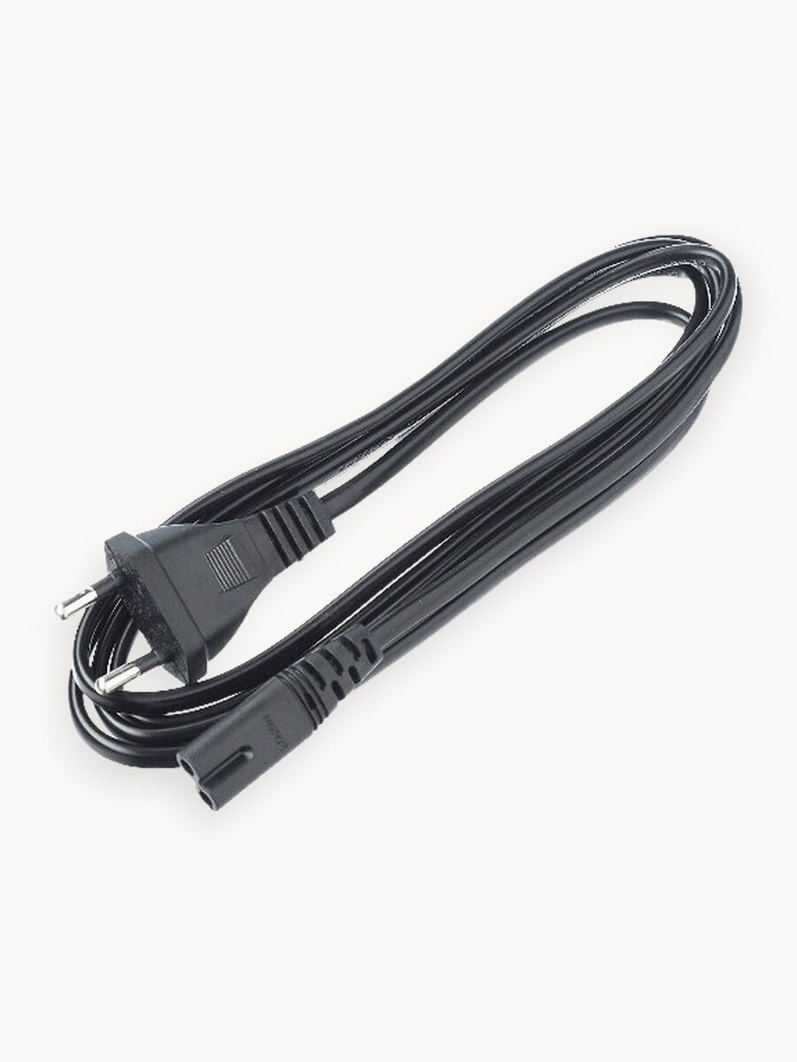 Кабель питания бытовой техники S52 C7 GoPower 00-00025227 CEE7/16 восьмёрка 2*0.75мм 220в 6А - 1.8м чёрный