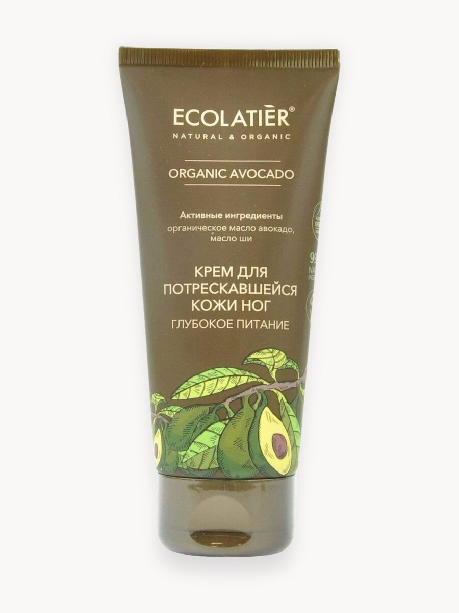 Крем для потрескавшейся кожи ног Глубокое питание Авокадо Ecolatier Green 100 мл