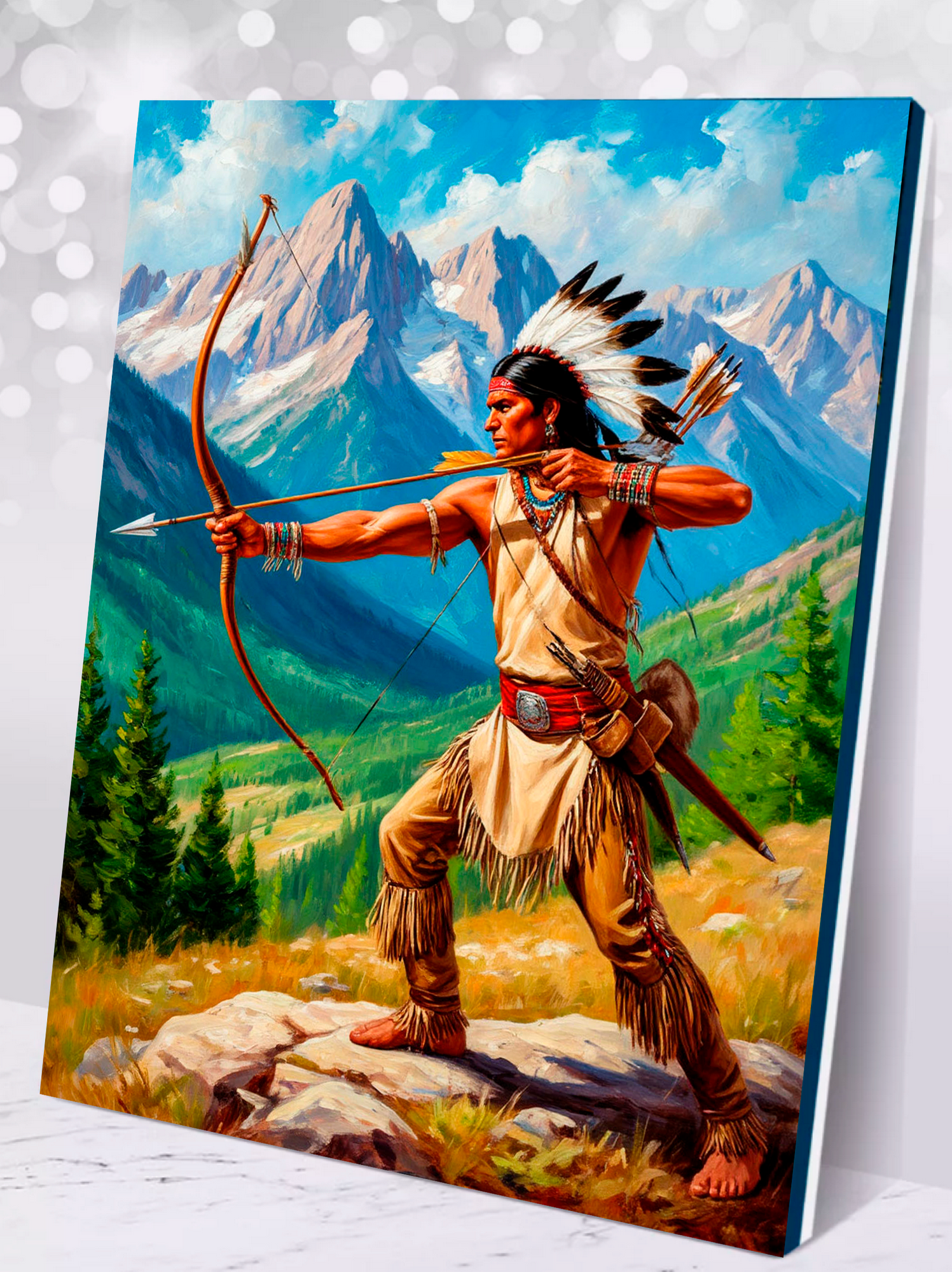 Картина по номерам "Индеец на охоте" 40х50 см, хлопковый холст на подрамнике, акрил, АртТойс