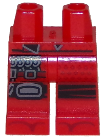 Hips and Legs with Black Belt, Chain Mail and Knee Pad Right, Knee Wrap Left and Sandals Pattern, 970c00pb0856 Red U