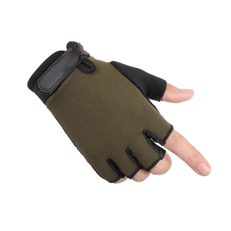 Мужские тактические перчатки без пальцев Fingerless-green, M