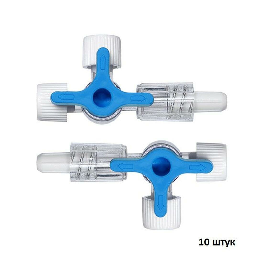Краник трехходовой липидорезистентный TOPMED, стерильный - 10 шт