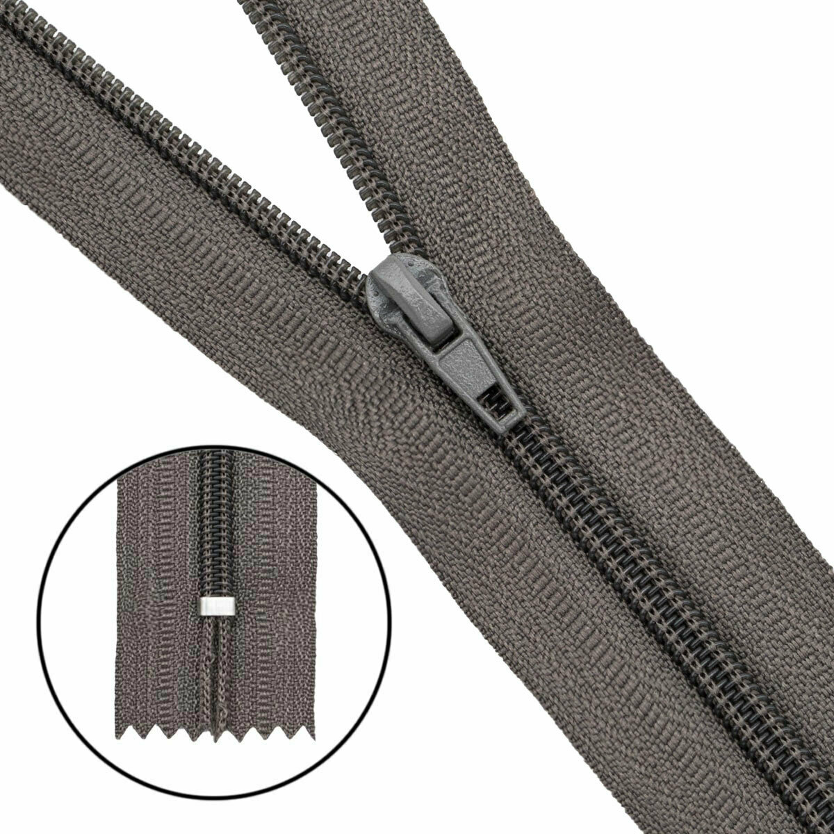 Молния брючная Т4 20см, автомат (F326 серо-оливковый), 10 шт