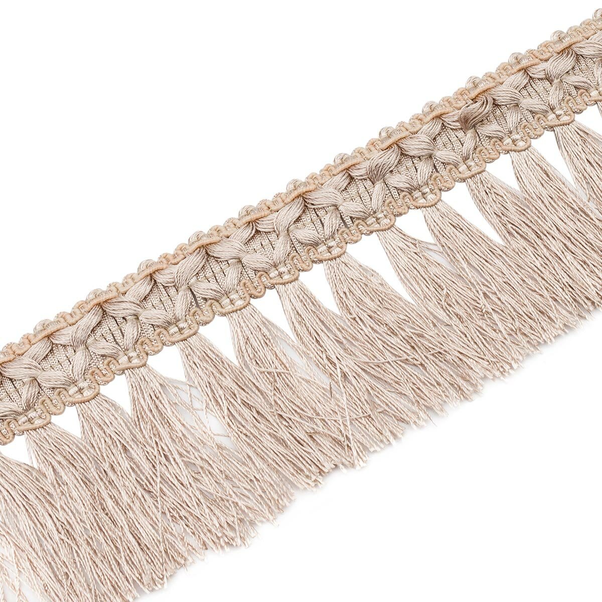 Бахрома для штор с кисточками, 7,5 см*10 м, для текстиля и шитья, бежевая, Айрис