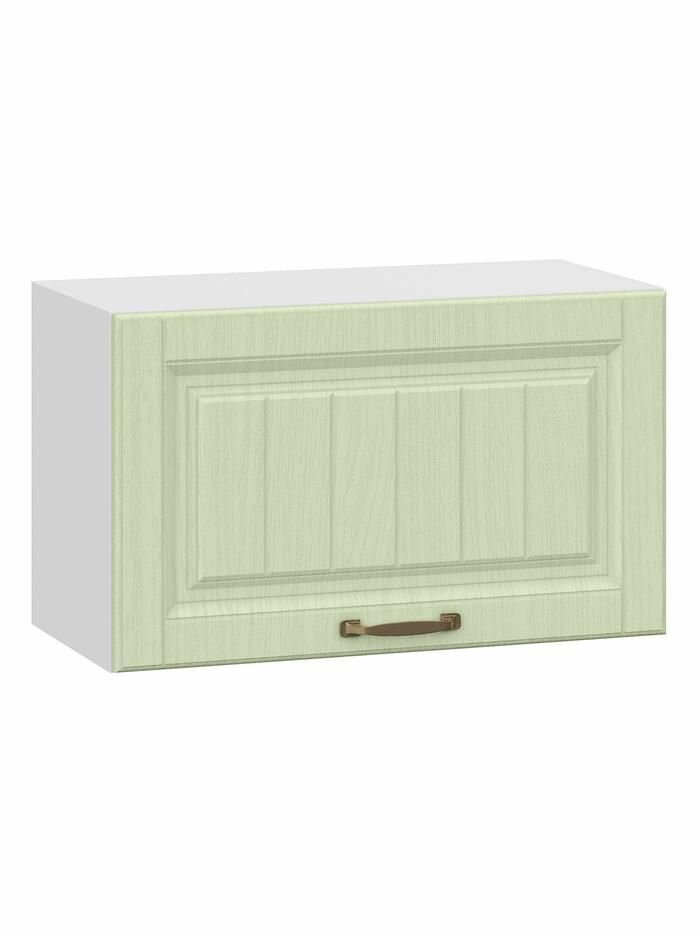 Кухонный модуль навесной, шкаф Флоренс, 60х29.6х36 см, Белый / Фисташковый структурный