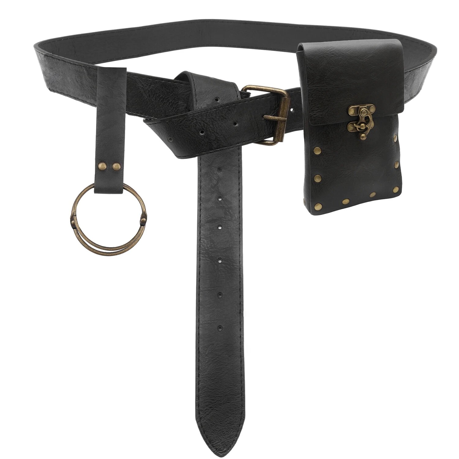 Кожаные ремни для косплея 4 шт. Черный, 3p black