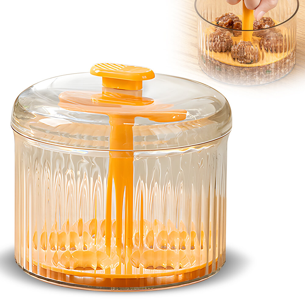 Прозрачная машина для изготовления фрикаделек - 5 шариков, инструмент для изготовления фрикаделек, контейнеры для хранения морозильной камеры, сделай сам, ручная машина для приготовления фрикаделек для приготовления пищи на кухне