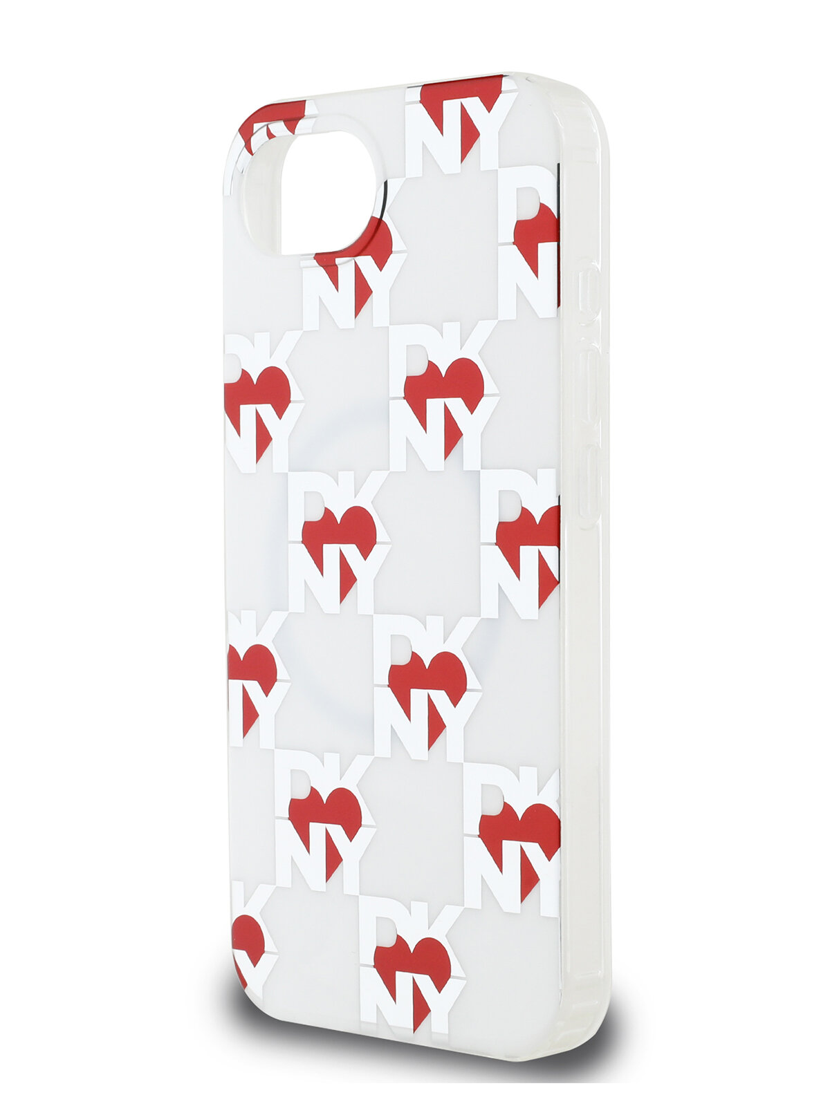 DKNY для iPhone 17e/16e чехол PC/TPU Electroplated Hearts Hard White (MagSafe)