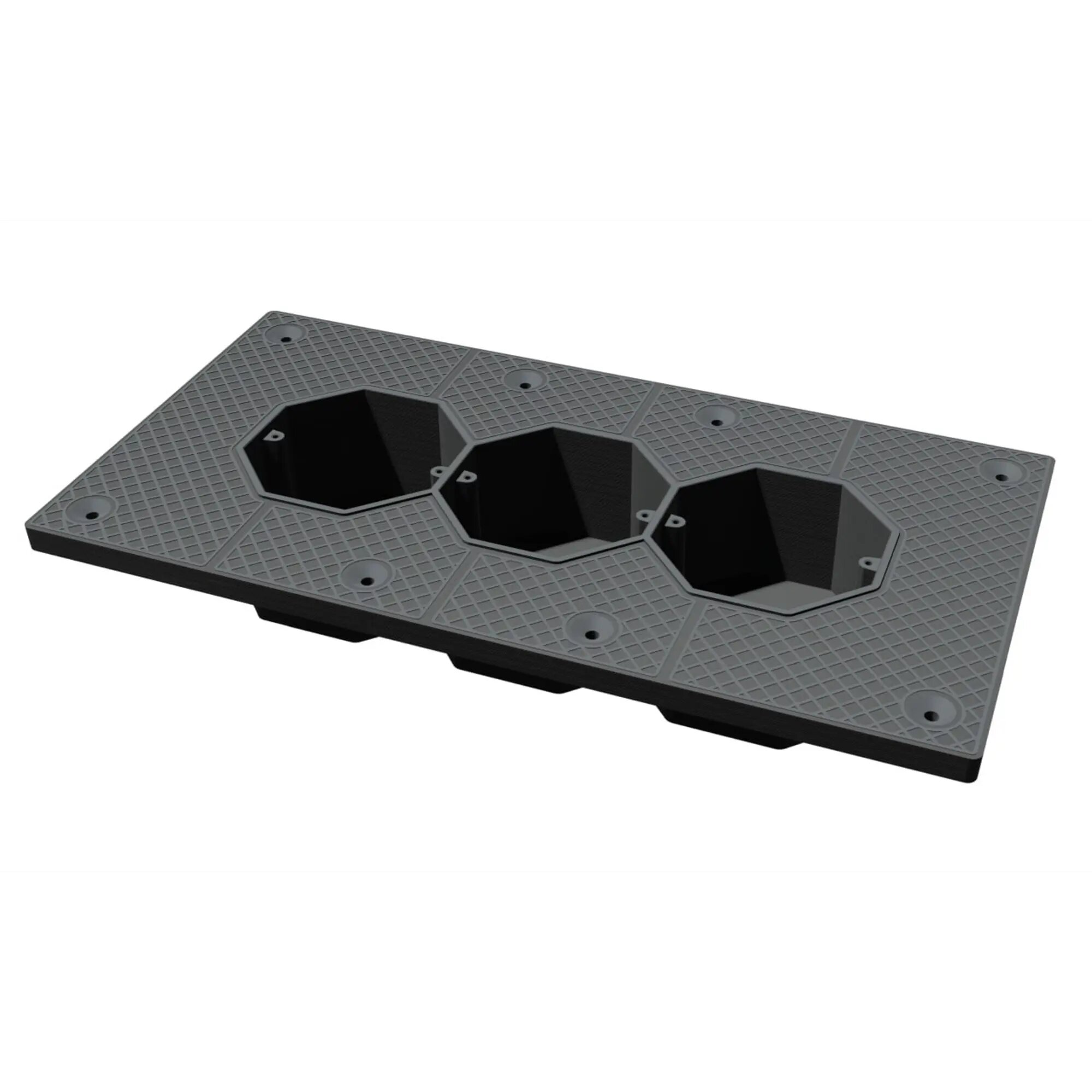 Подрозетник звукоизоляционный 3‑поста 290x150 мм чёрный