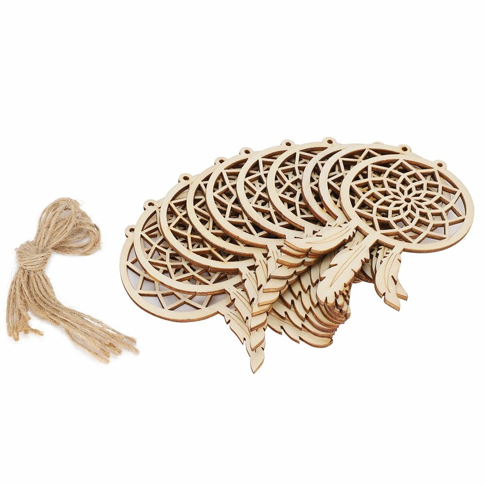 20 шт. подвески с орнаментом Ловец снов , инновационные деревянные поделки для украшения дома, художественный кулон Ловец снов своими руками