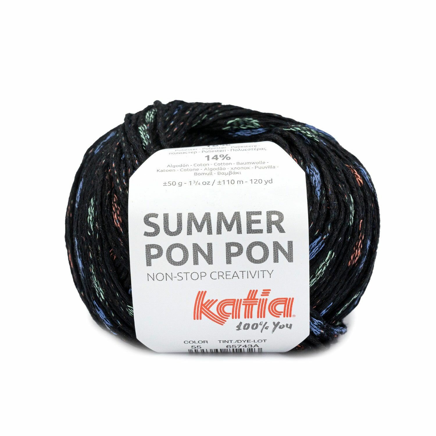 Пряжа для вязания Katia Summer Pon Pon (55) 1 моток 50 г/110 м