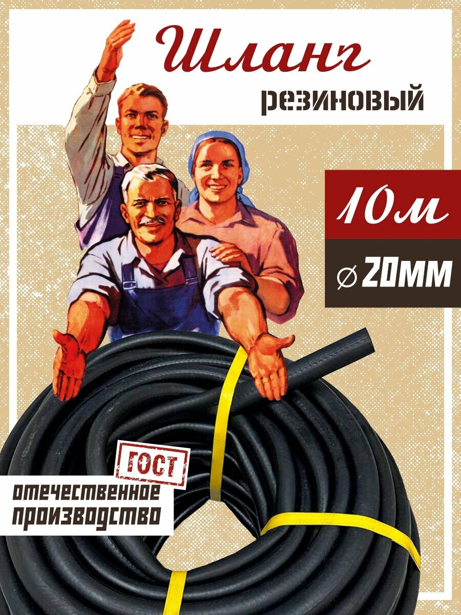 Шланг садовый поливочный армированный ВПТ 20 мм, 10 м / Шланг усиленный