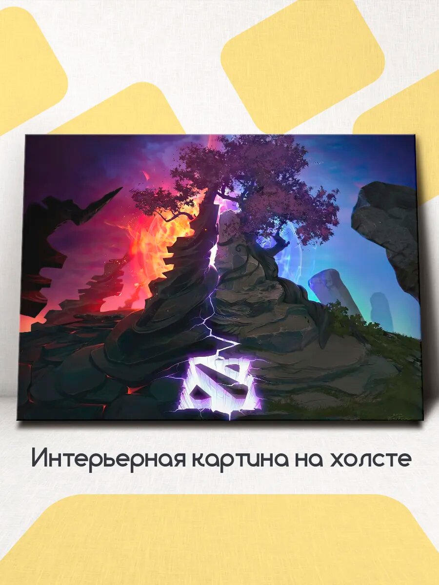 Картина на стену интерьерная Дота 2, DOTA 2 дерево 40x30 см