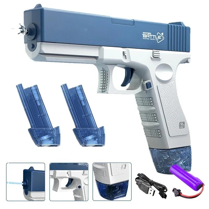 Детский водяной пистолет электрический, Синий, blue A
