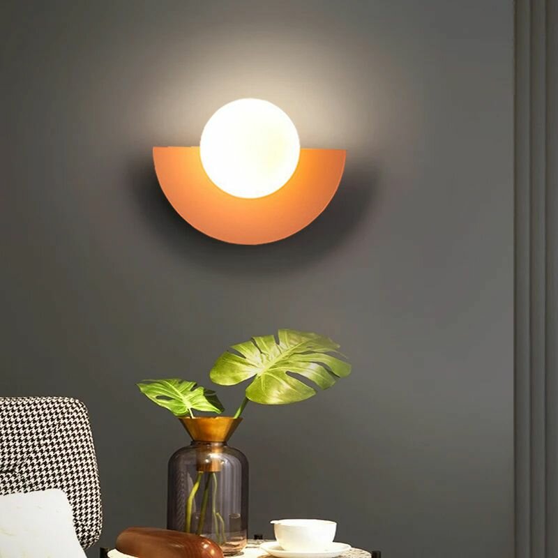 Скандинавский внутренний светодиодный настенный светильник для спальни, прикроватной тумбочки, гостиной, прохода, коридора, домашнего декора бра с круглым шаром