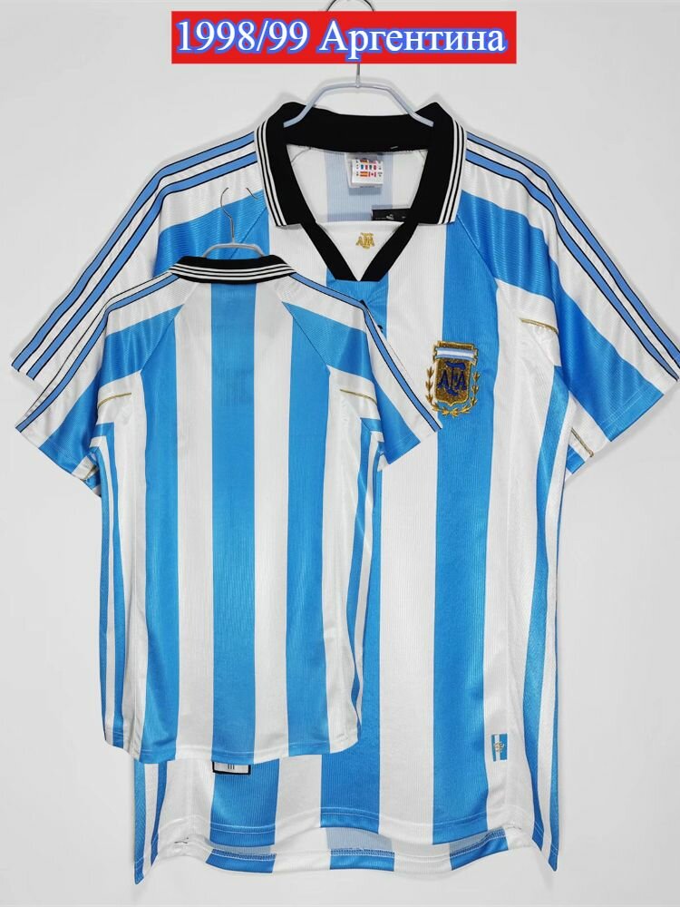 Ретро: Форма футбольная 1998/99 Аргентина Домашний стадион Короткие рукава идеальное снаряжение для памятного матча Месси Марадона