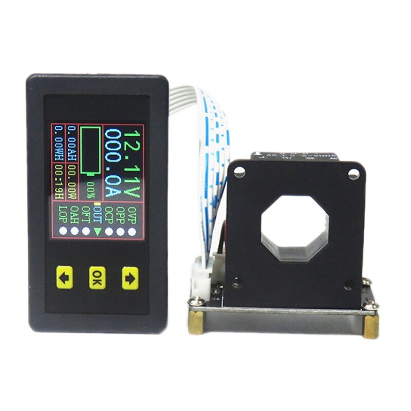 DC 90V 500A Цифровой вольтметр Амперметр Напряжение Ток кВтч Ваттметр 12V 24V 48V 72V источник питания Мощность Мониторинг мощности