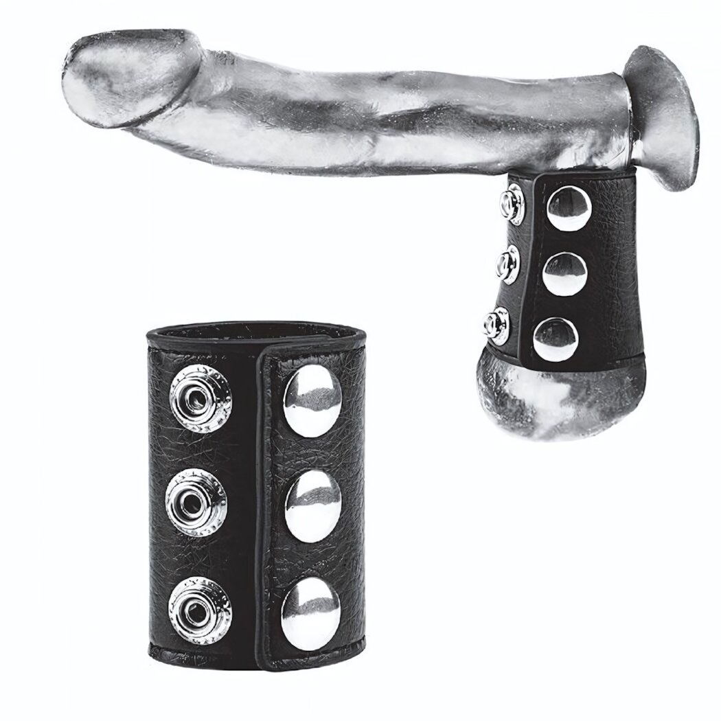 Утяжка на пенис 'Snap Ball Stretcher', PVC, черная, 7см, регулируемая