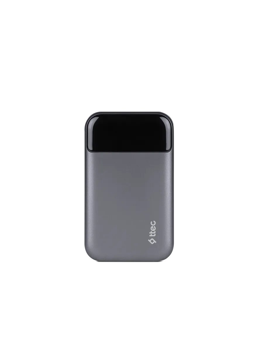 Внешний аккумулятор портативный TTEC ReCharger Pro LCD 10.000mAh PD 30W Powerbank. Цвет: серый космос