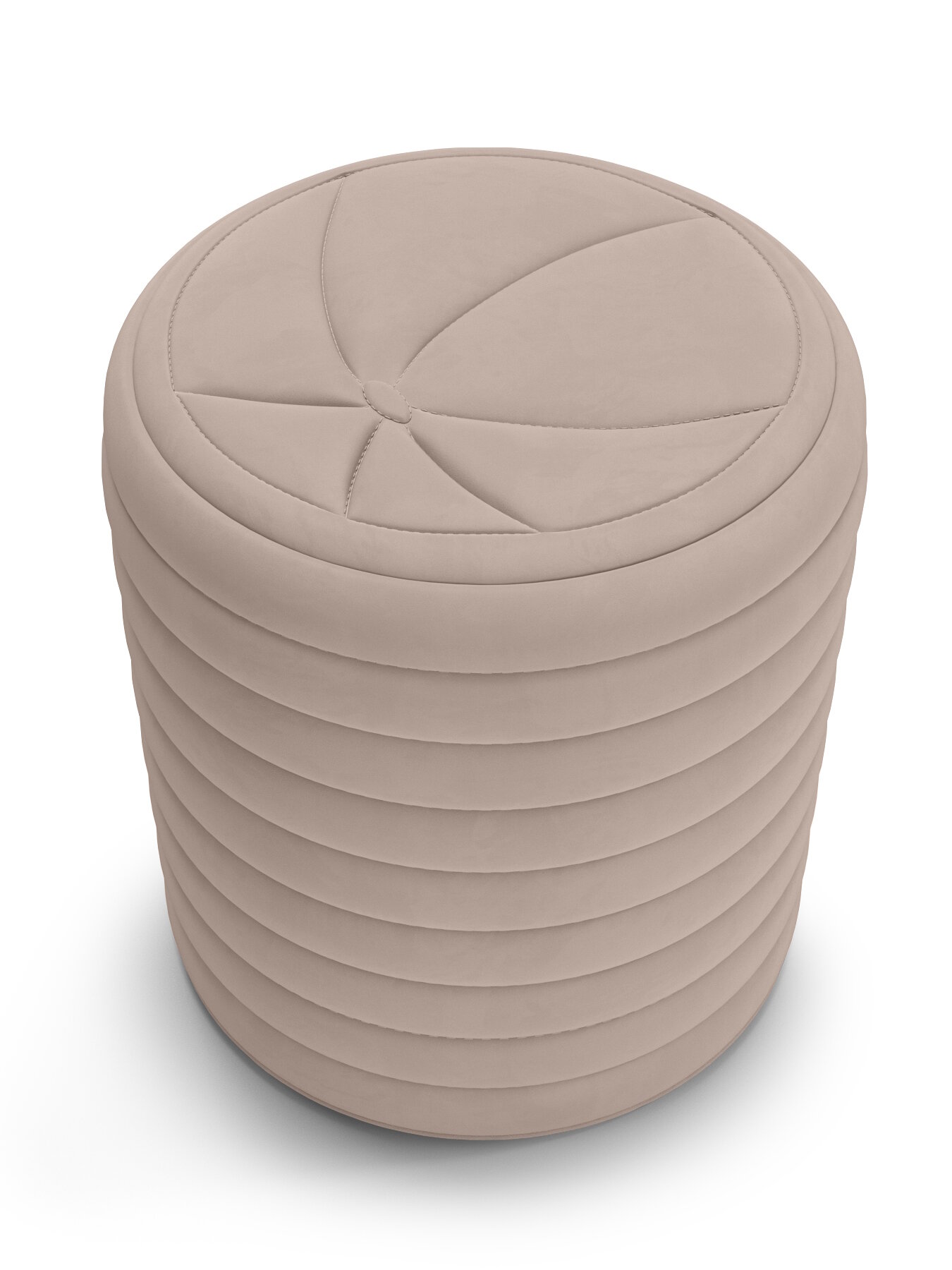 Пуфик круглый для прихожей и спальни "ART-003" 40х40х43, бежевый велюр