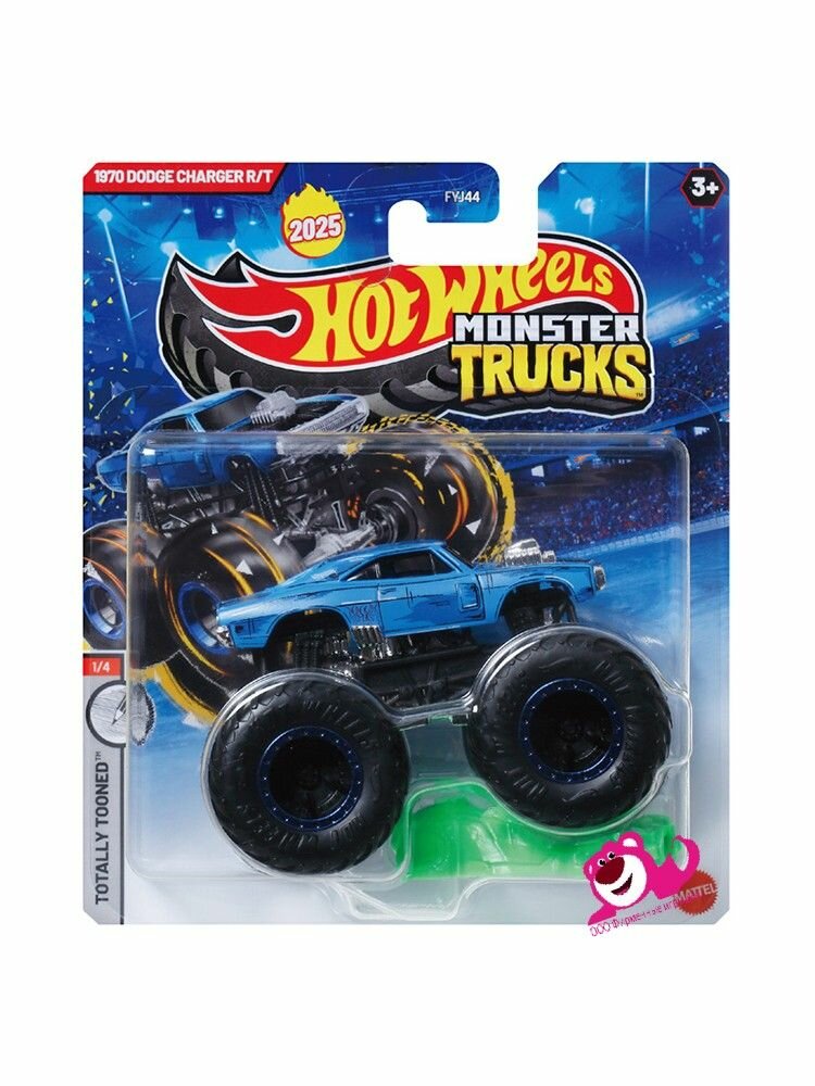 Машинка Mattel Hot Wheels Monster Trucks (Монстр трак)2025 FYJ44 1970 Dodge Charger R/T New