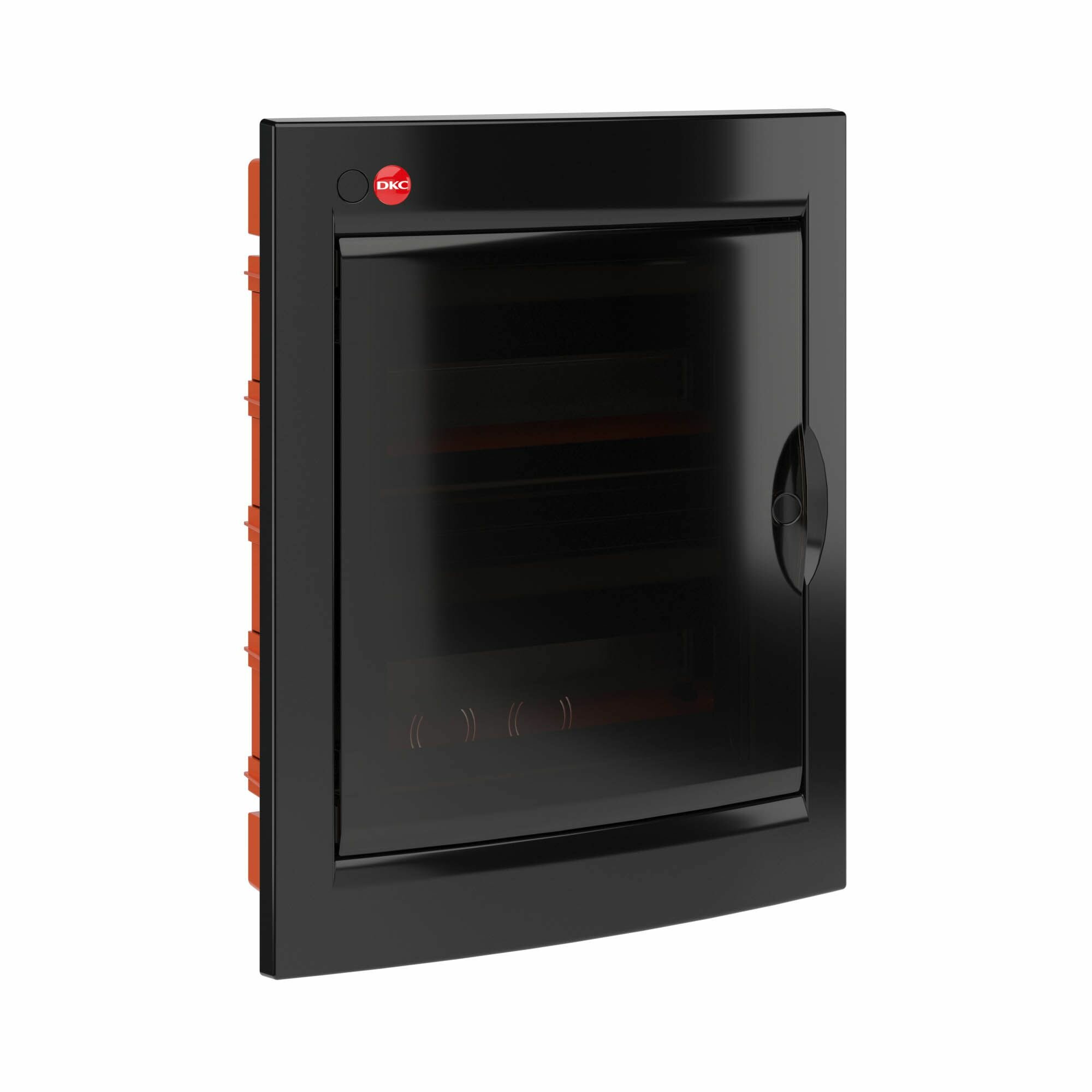 DKC Щиток встраиваемый с дверцей 24 мод, IP41, черный, с клеммным блоком 63А, RB24B4TBD