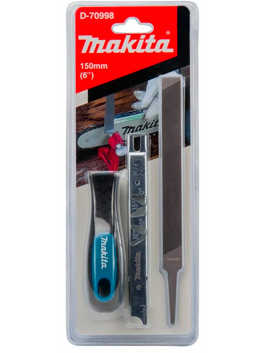 Плоский напильник 150 мм с рукояткой и шаблоном Makita D-70998