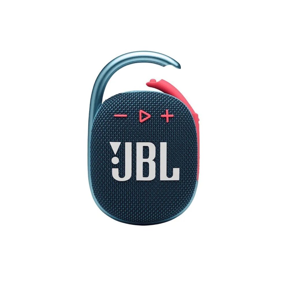 Ультрапортативная колонка JBL Clip 4 с защитой от воды, со встроенным карабином, сине-розовая