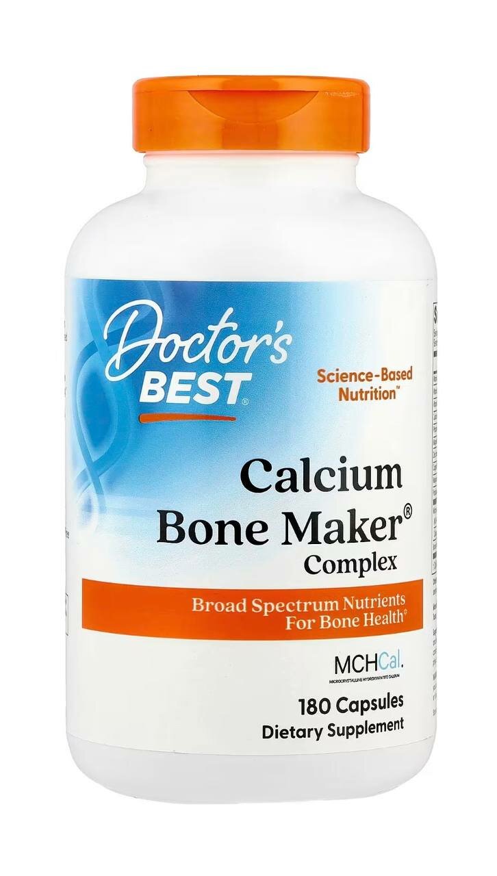 Doctor's Best, Calcium Bone Maker Complex, полный комплекс кальция для костей, 180 капсул