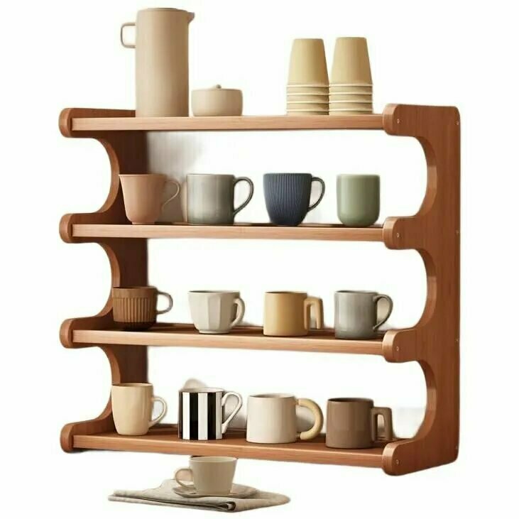 Настольная полка, массив дерева, универсальная, модульная, цвет коричневый