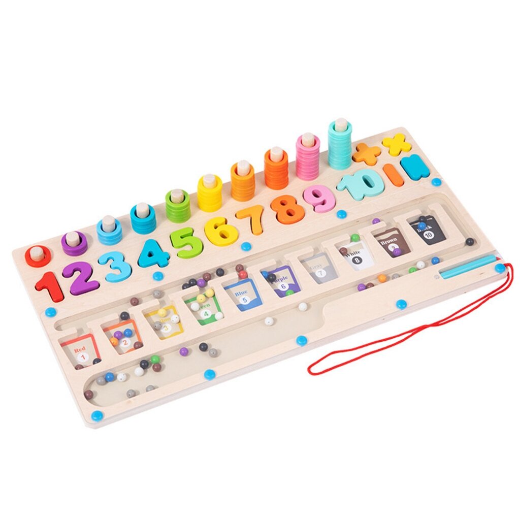 Магнитный Цветной Шарик Лабиринт Головоломка Настольная Игрушка для Детей Подключаемая Игрушка Для Малышей Математическое Обучение Обучающая Игрушка для Подсчета