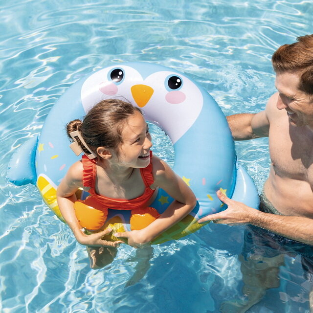 Надувной круг для купания Пингвин 91*76 см, INTEX, 59266-4