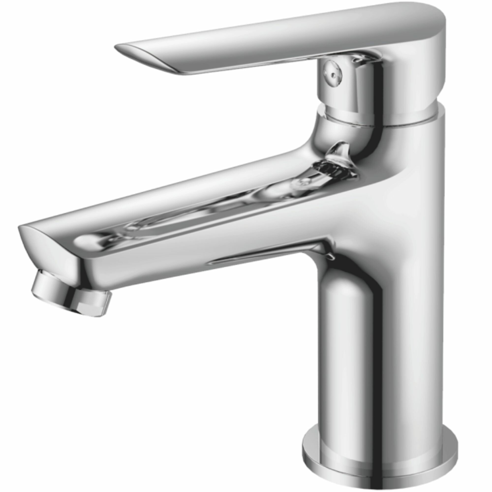 Смеситель монолитный для раковины из нержавеющей стали, кран для умывальника хром HAIBA HB10198