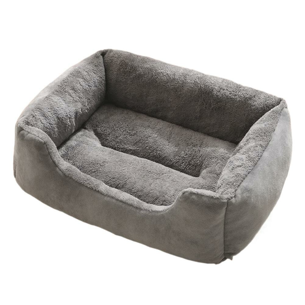 Уютная лежанка для кошек и собак, теплый домик с бортиком для таксы и корги, диван-кровать для дома на все сезоны